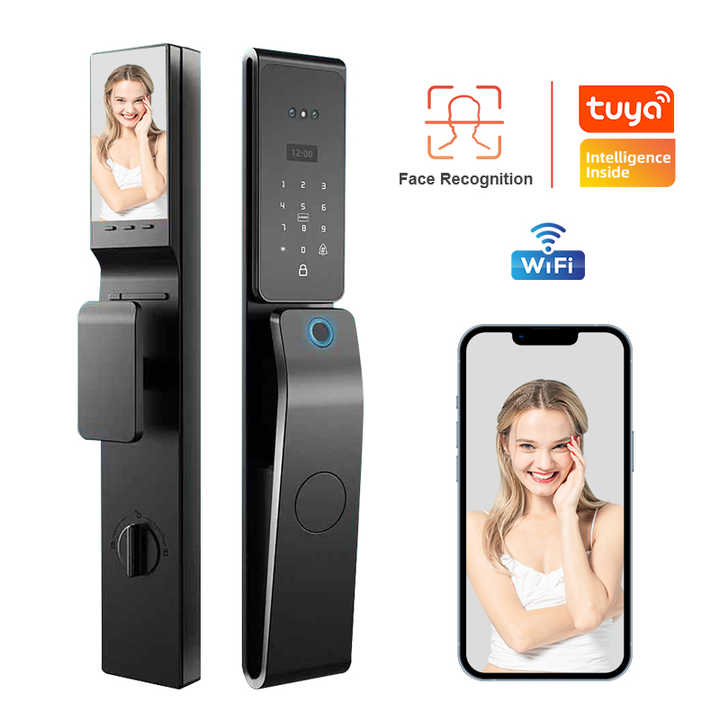 Waterproof Israel Home Tuya 3D Face Recognition Digital Lock Biometric Fingerprint Smart Door ...
