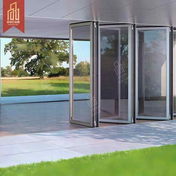 Electric Metal Folding Door Aluminium Glass Bi Fold Home Office Villa ...