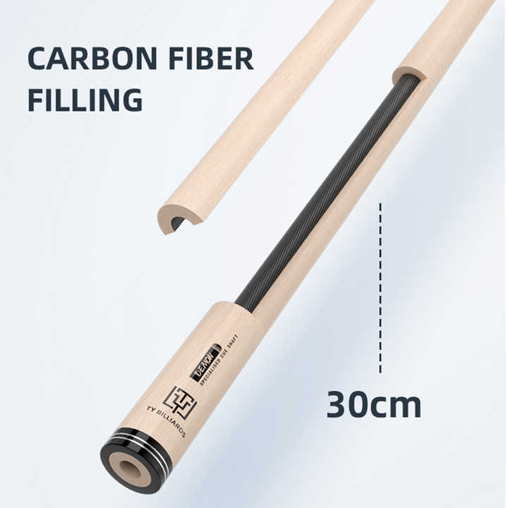 TY Demon Maple Pool Cue Shaft, 12.5mm Tip, Low Deflection Carbon Tube ...