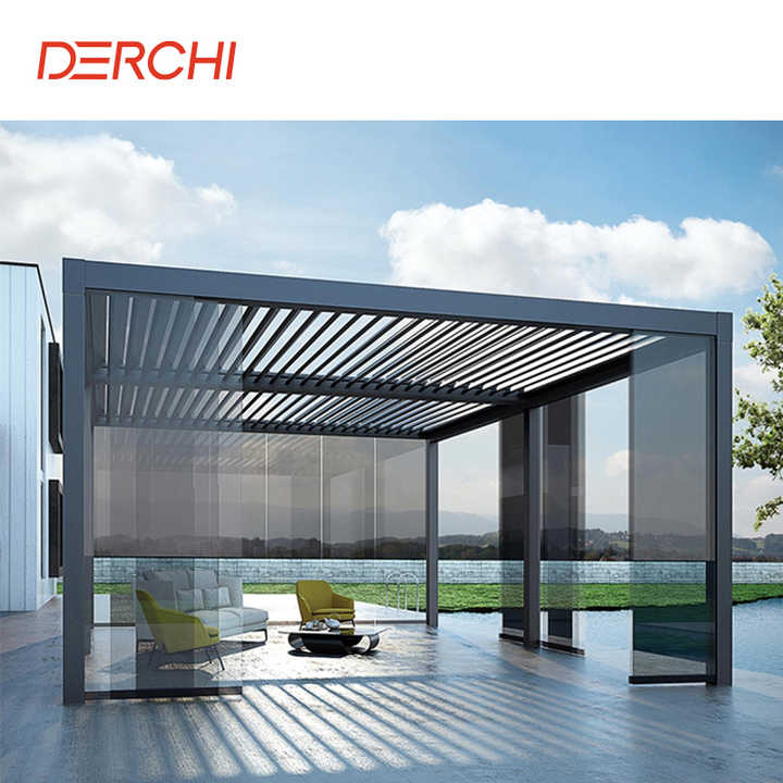 Motorised Outdoor Gazebo - Modern Aluminium Louvre Roof