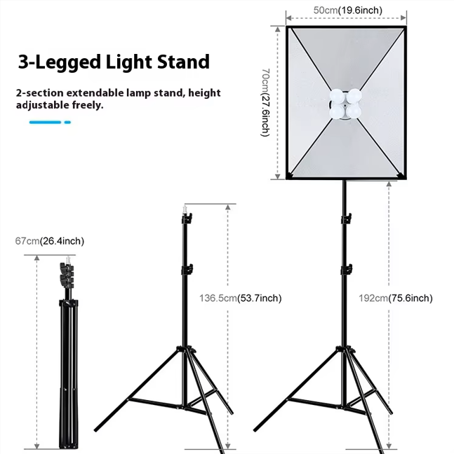 Professional 50*70CM E27 Softbox Lighting Set for Portrait Product ...