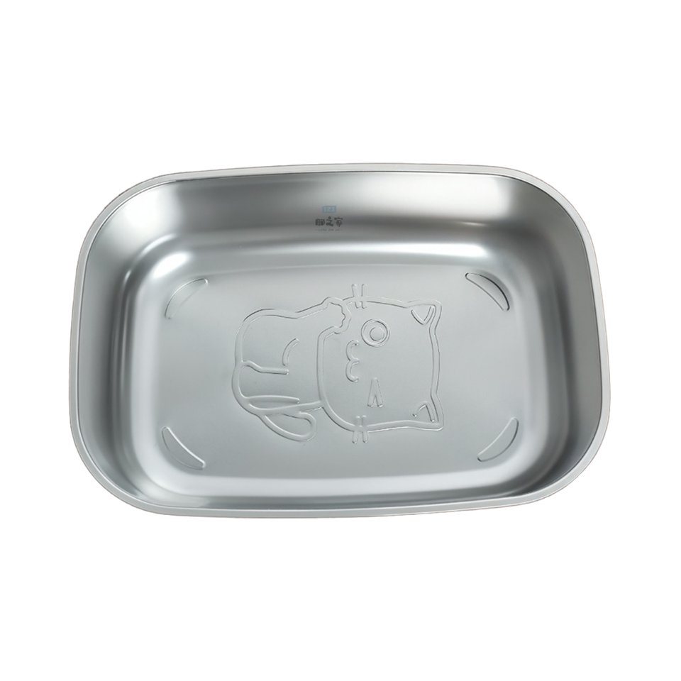 Caja de arena para gatos de acero inoxidable duradera con lindo patrón ...