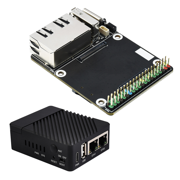 Mini Dual Gigabit Ethernet Mini-Computer Kit Designed For Raspberry Pi Compute Module 4 The Base ...