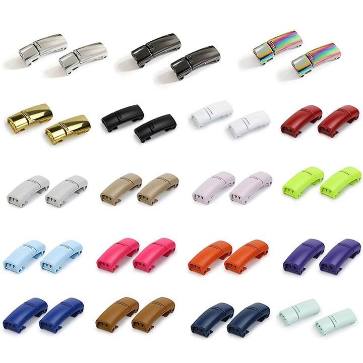 No Tie Shoe Laces Metal Magnetic Hook Locks, Elastic Spandex Flat ...