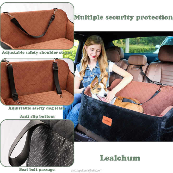 Elevated Dog Car Seat with Pet Carrier Bed Washable Orthopedic Egg ...