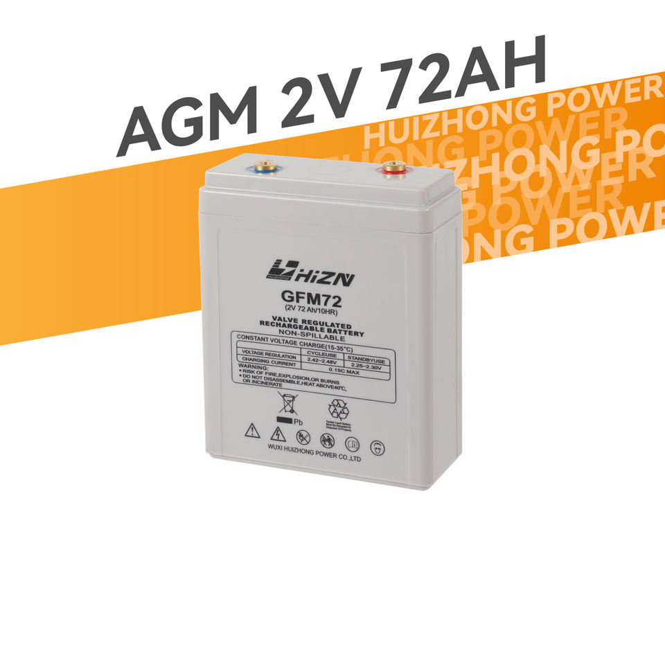 AGM 2V Battery 72AH 20HR Discharge Rate Sealed Type for UPS & Lighting ...