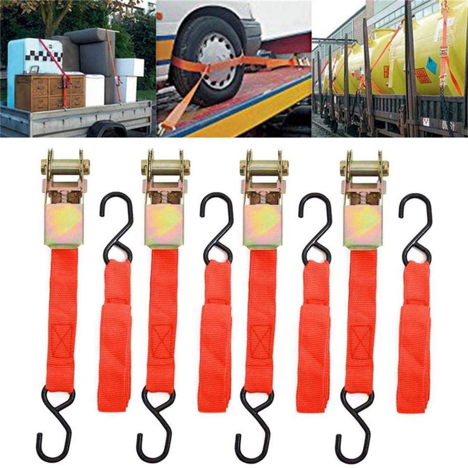 Hevay Duty Polypropylene Fiber Ratchet Tie Down Straps with S Hook ...