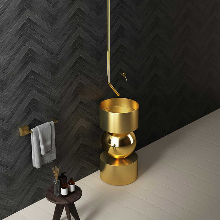 Yeson pedestal special shape copper sink modern 304 stainless steel ...