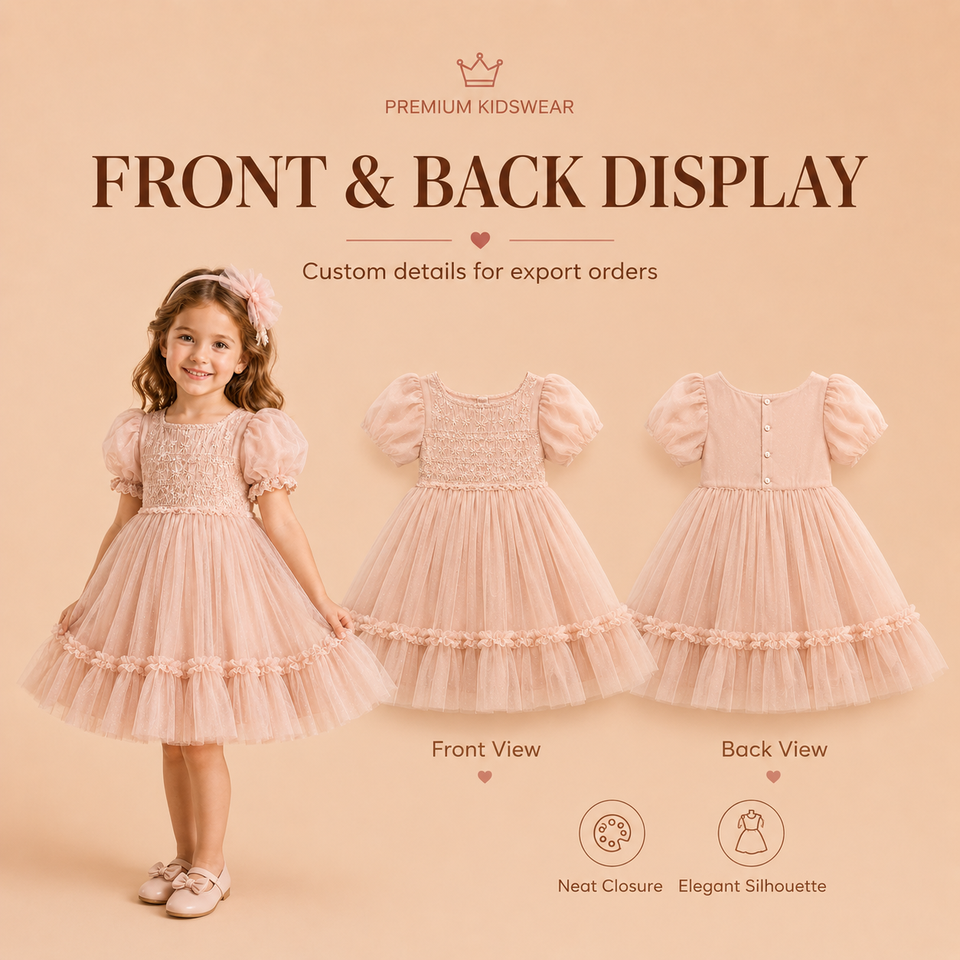 Baby Girl Casual Summer Dress with Puff Sleeves O-Neck and Layered ...