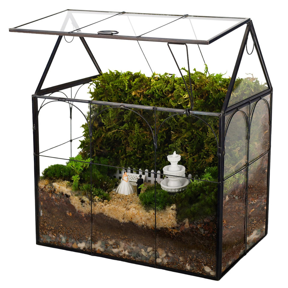 Glass Prism Terrarium - Perfect for Garden & Home Decor