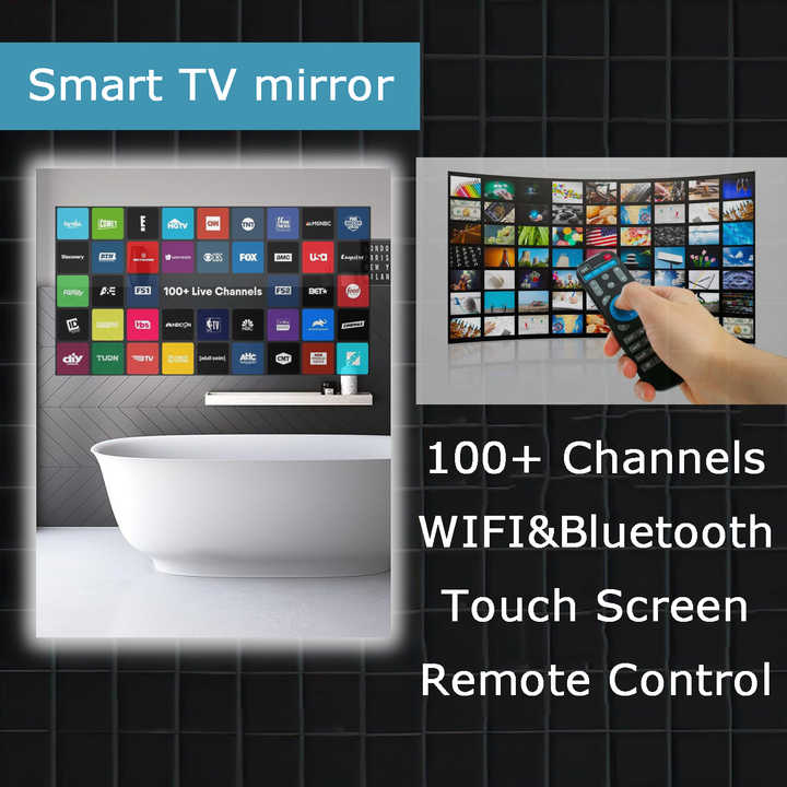 Smart Bathroom Mirror TV - 21.5 Inch Touchscreen LED Light