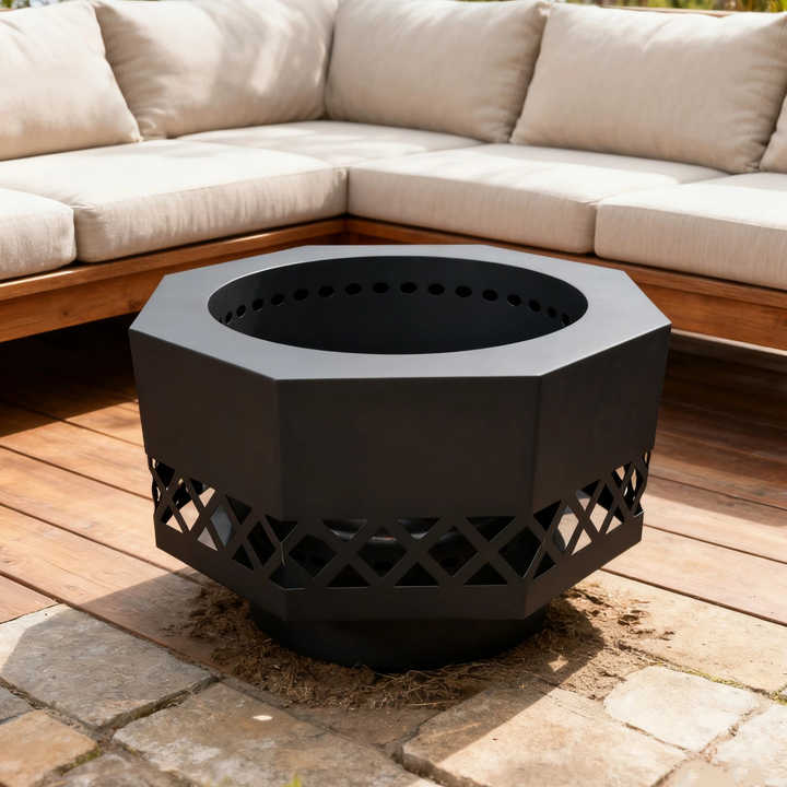 Octagonal Smokeless Fire Pit for Outside Outdoor Small Bonfire Pit ...
