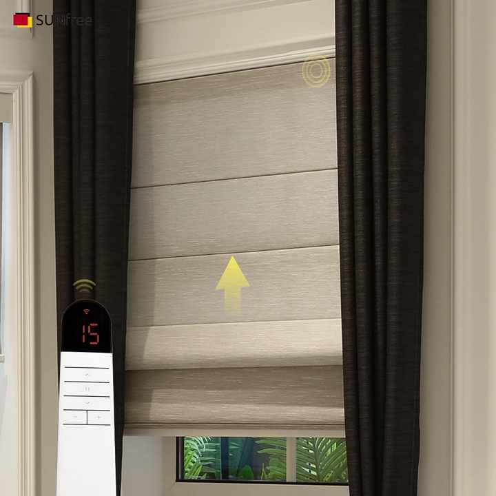 Automatic Cordless Remote Electric Roman Shades Manufacturer