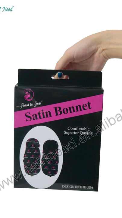 Bonnet Packaging Custom Silk Satin Bonnet Box With Private LOGO ...