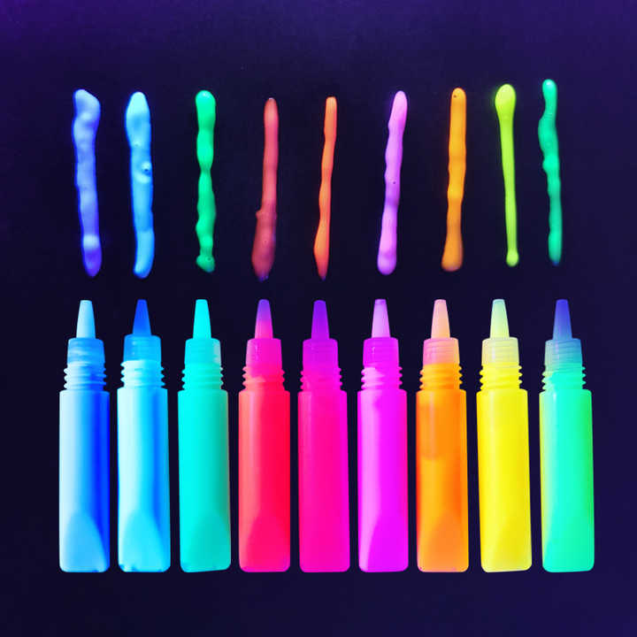 Uv Neon Acrylic Paint Kit - Glowing Art for Fun & Creativity
