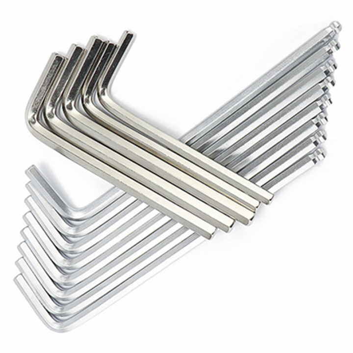 Metric 1.27mm 10mm Flat Head L Type Square Hex Key Allen Key Wrench Set