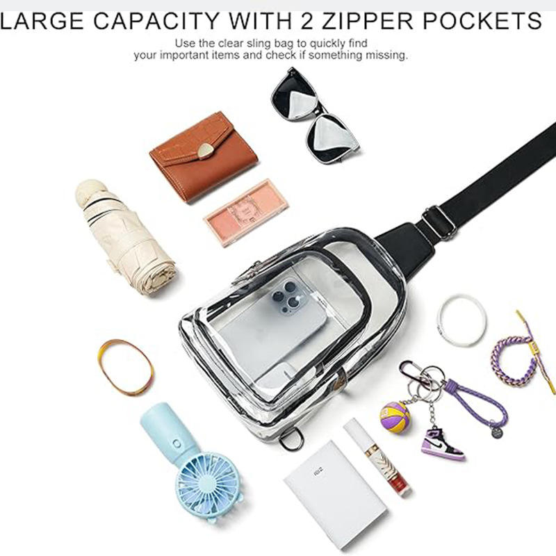 Customizable Clear Crossbody Bag - Multi-use Sling Chest Bag for ...