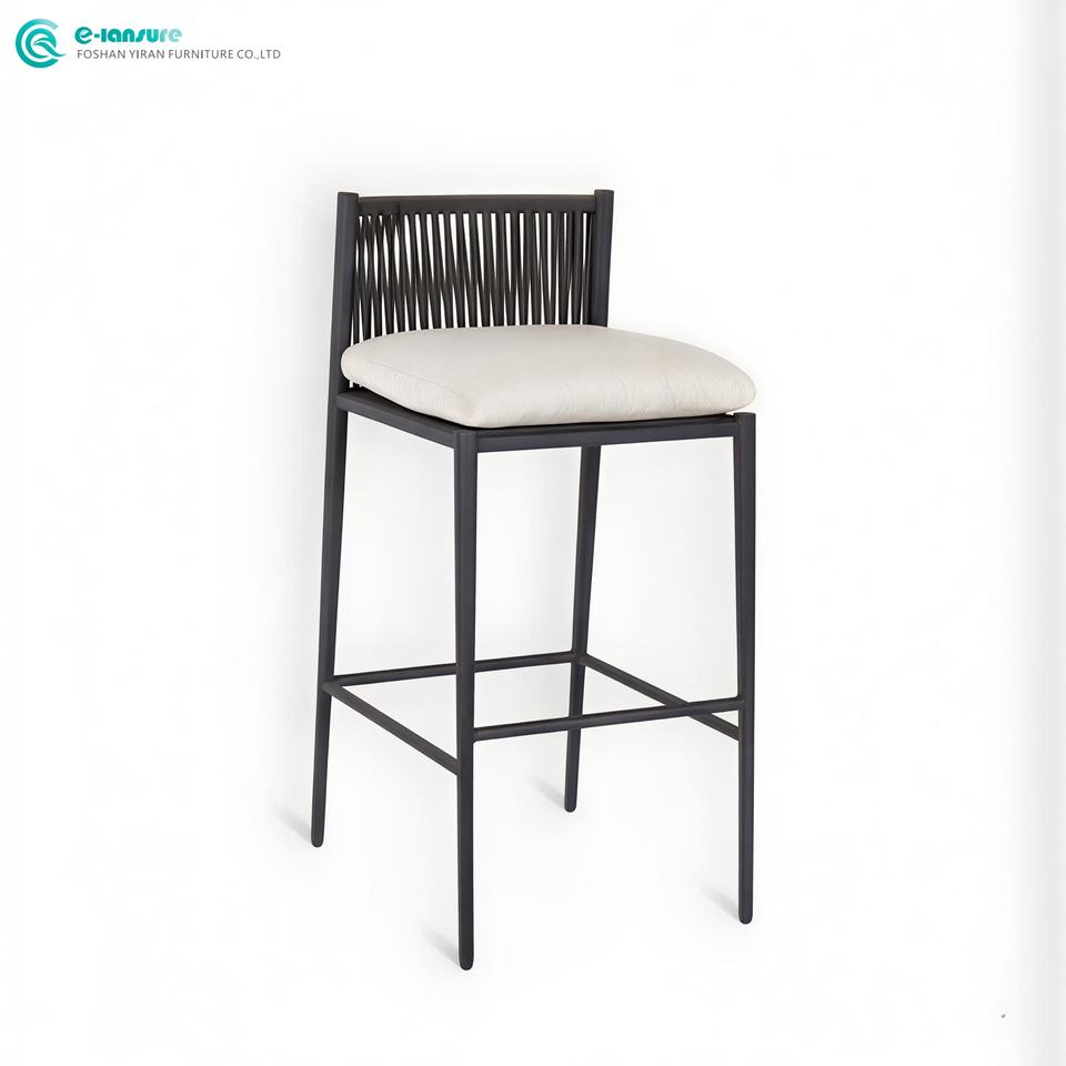 Modern Casual Outdoor Furniture Aluminum Frame Bar Stool with Woven ...