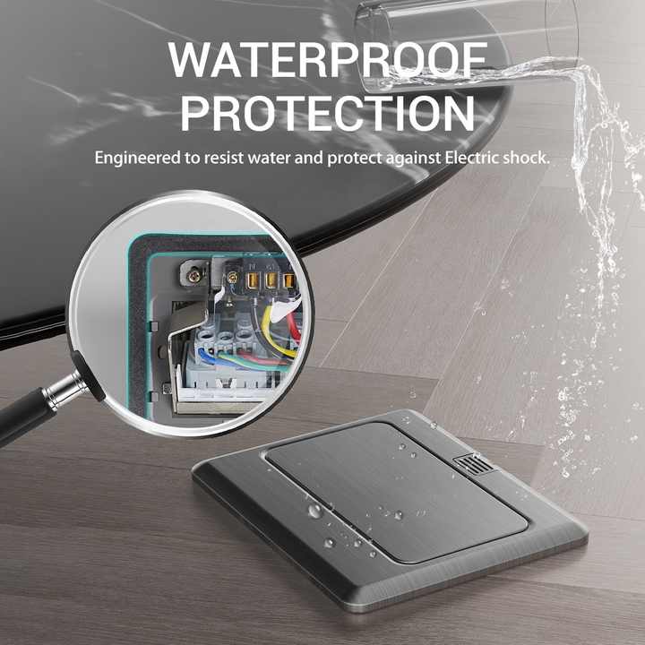 Floor Pop-up Double French Socket with Stainless Steel Fireproof IP44 ...