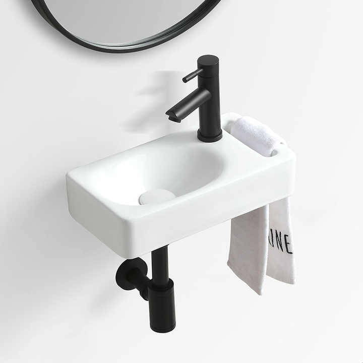 Hot Sale Small Rectangular White Washroom Bathroom Sinks Ceramic Wall ...