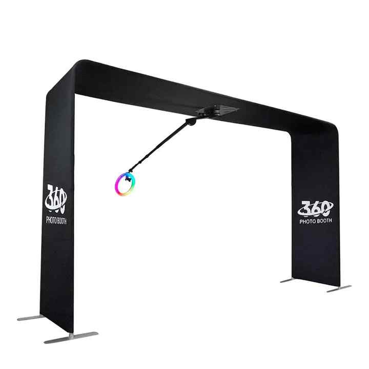 360 Photo Booth Enclosure Photobooth Backdrop with LED Light Tubes and ...