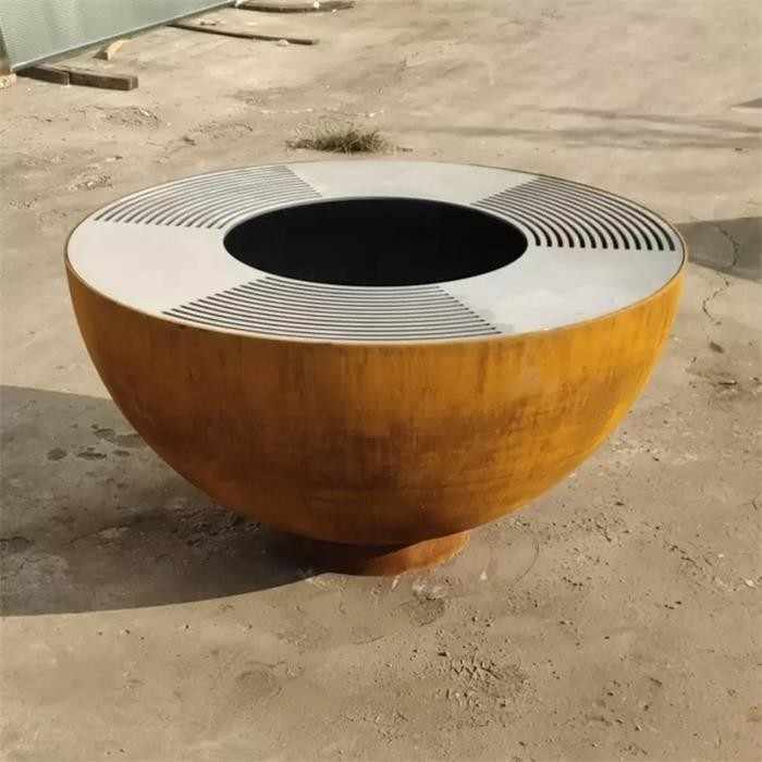 Outdoor Cooking BBQ Brazier Fireball Corten Steel Grill