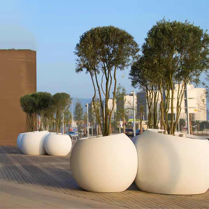 Large Eco-Friendly Fiberglass Flower Pot for Outdoor Use & Garden Planter