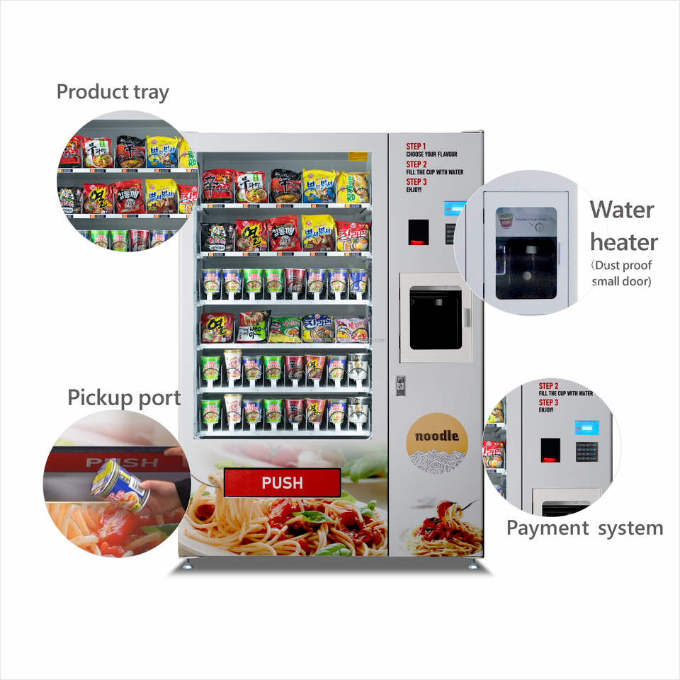 Glass Bottle Vending Machine - Cup Noodle Safety & Convenience