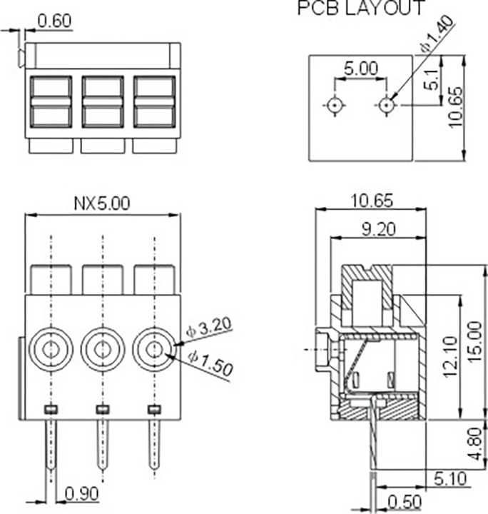 5.0MM pitch DG390 PCB SPRING TERMINAL BLOCKS HYxx00800000G| Alibaba.com