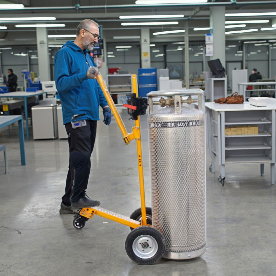 Four-wheel Oxygen Acetylene Cylinder Trolley with Liquid Oxygen and ...