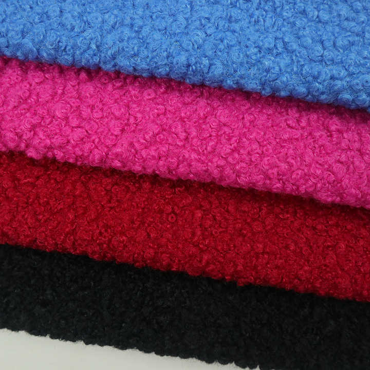 Wholesale Textile Fabrics Curly Italian Boucle Fabric 100% Polyester ...