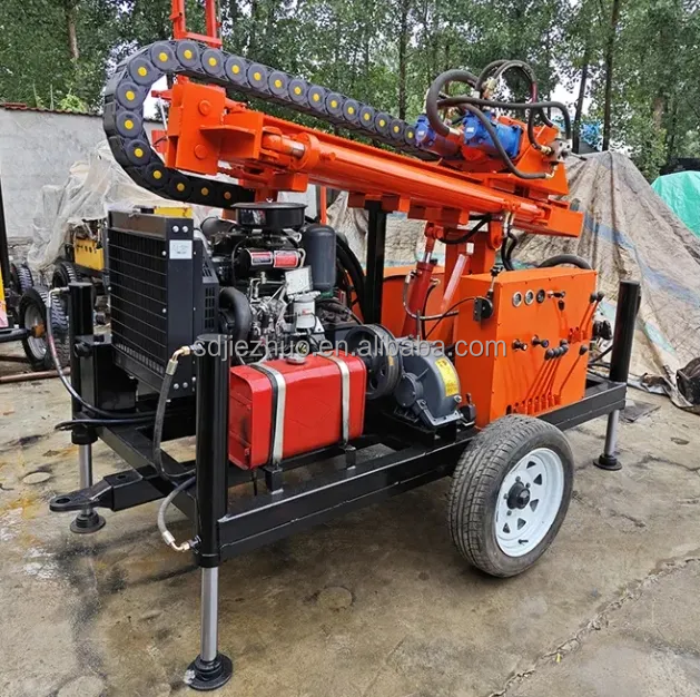JIEZHUO Wheeled Water Well Drilling Rigs - Portable & Durable