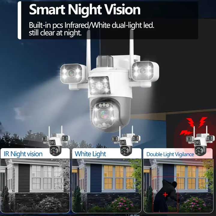 Four Lens 8mp 4K Full HD AOV 24/7 Recording Outdoor Security CCTV AOV ...
