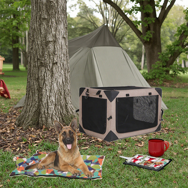 Wholesale 4 Door Portable Folding Pet Cage Dog Travel Soft Cage With ...