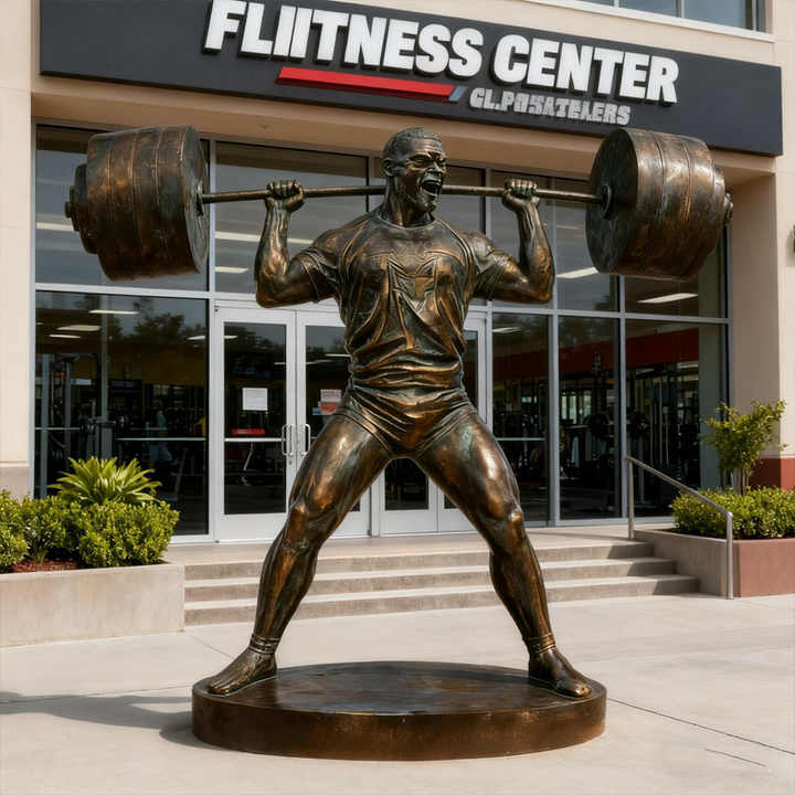 High-end Bronze Strongman Statue for Bodybuilding-Themed Fitness ...