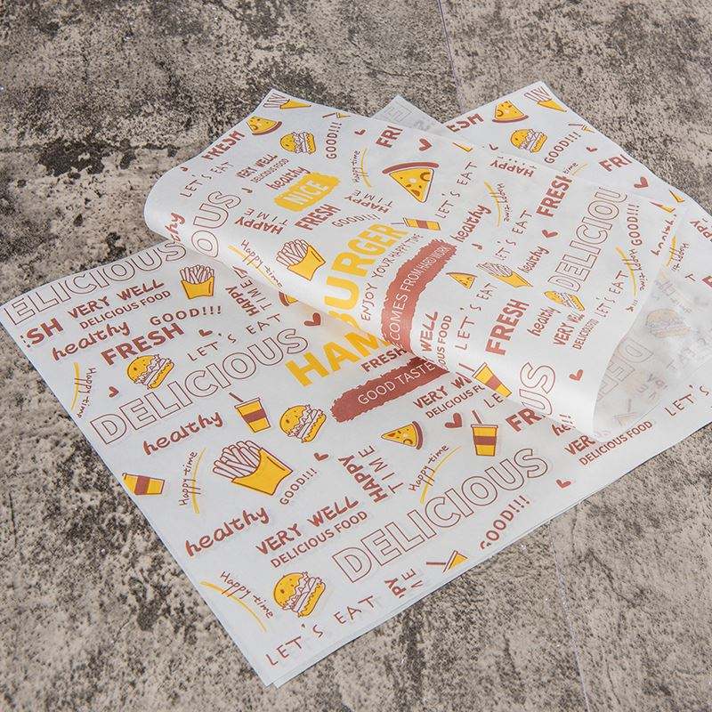 Custom logo Printing Hamburger Deli Packaging Grease Proof Tissue ...