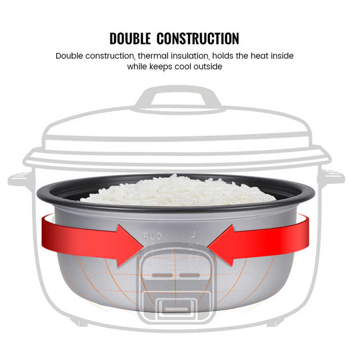 RICH 10L Large 60-Cup Commercial Automatic Non-Stick Electric Drum Rice Cooker for Hotels ...
