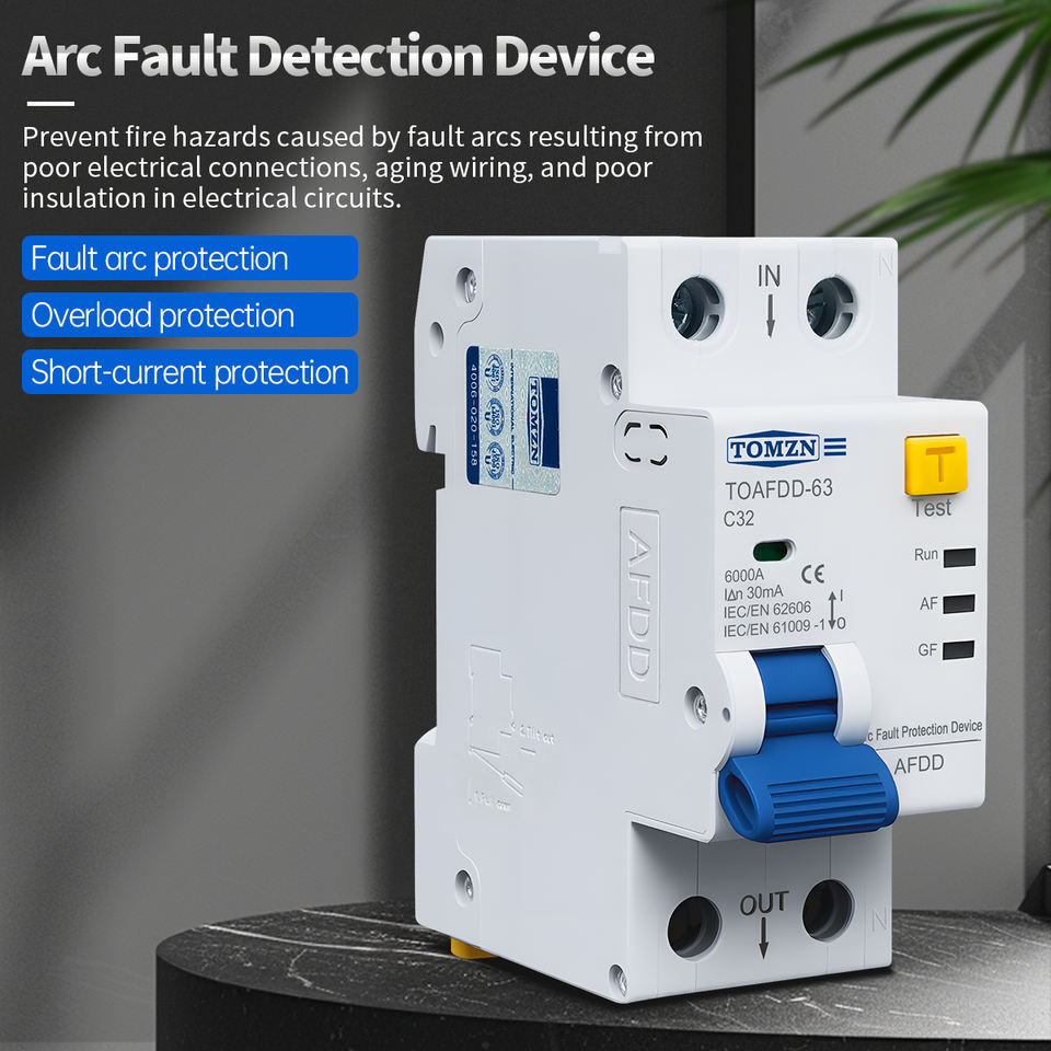 TOMZN AFDD Arc Fault Detection Device MCB Circuit Breaker 2P 10A 16A ...