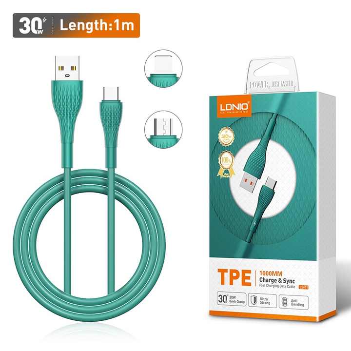 LDNIO LS671 USB Cable - Fast Charging & Data Transfer