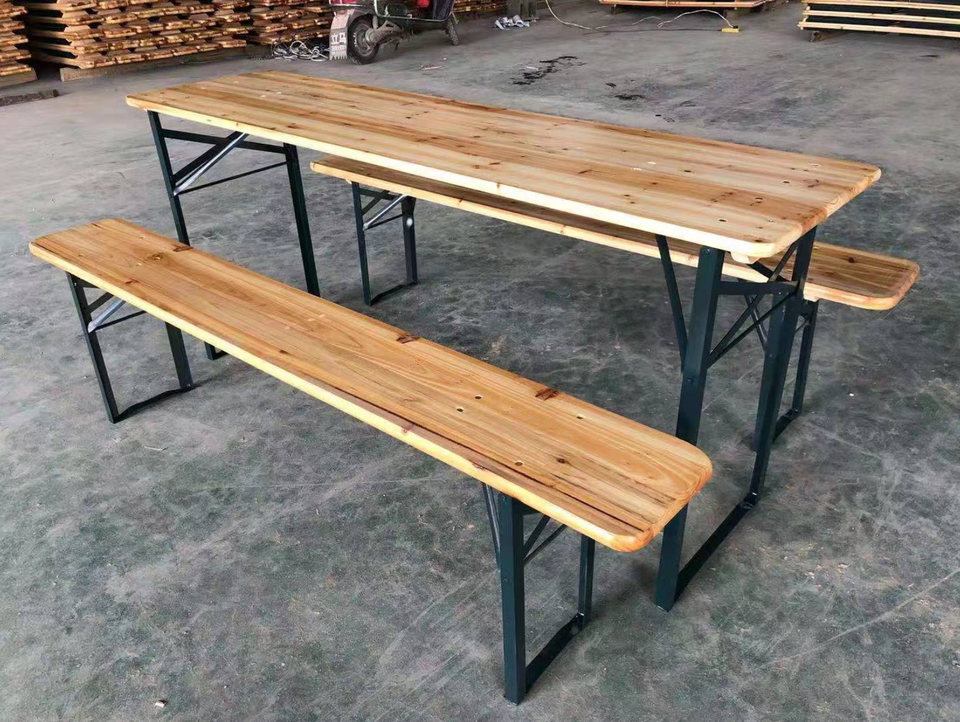 Wholesale Foldable Wooden Beer Table and Bench Set for Outdoor Beer ...