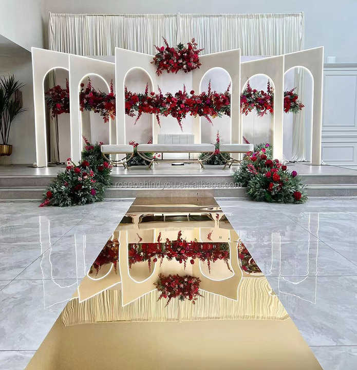 Luxury Elegant Gold Wedding Magical Mirror Aisle Wrap Runner