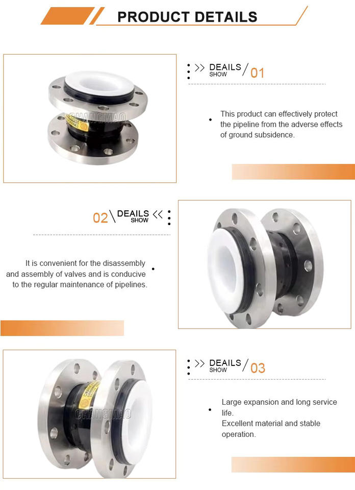 PTFE Lined High Rubber Joint Stainless Steel Forged Head Anti-Corrosion ...