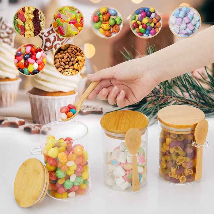 Handmade Eco-friendly Recyclable Glass Food Storage Container Jar with ...