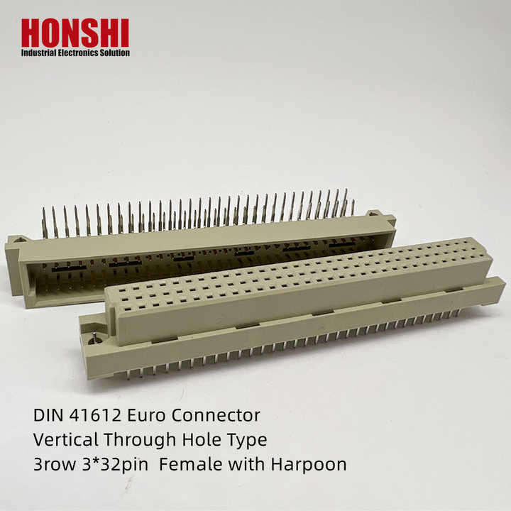 2.54mm Euro Female PCB DIN 41612 Connector 3 Row 96 Pins Vertical Type ...