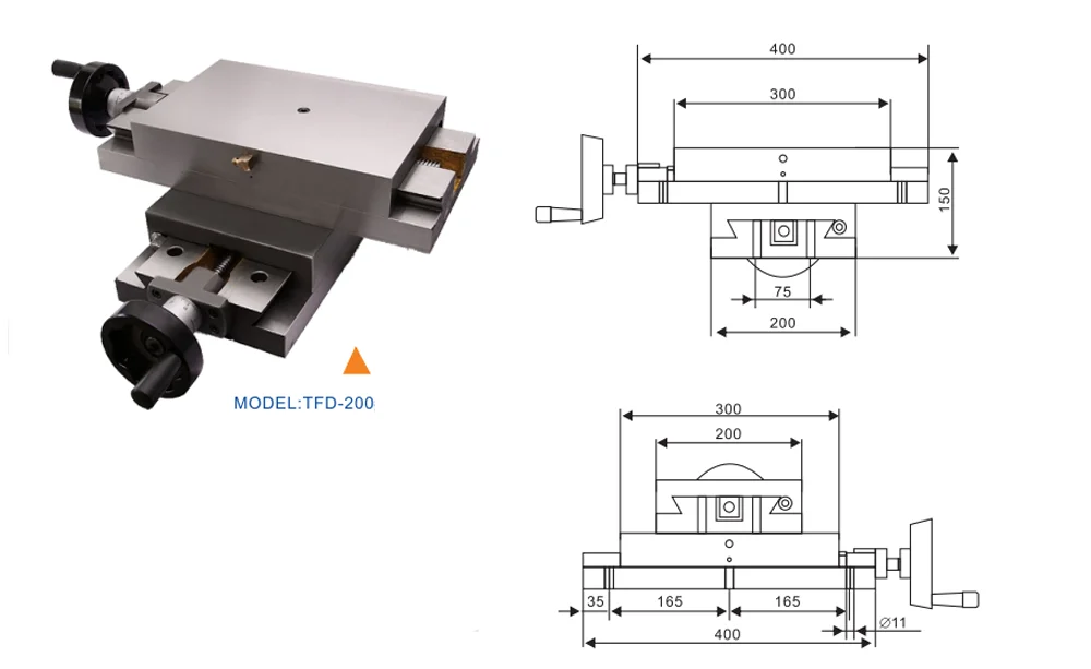 Cast iron dovetail rail two axis xy cross slide manual slide table for ...