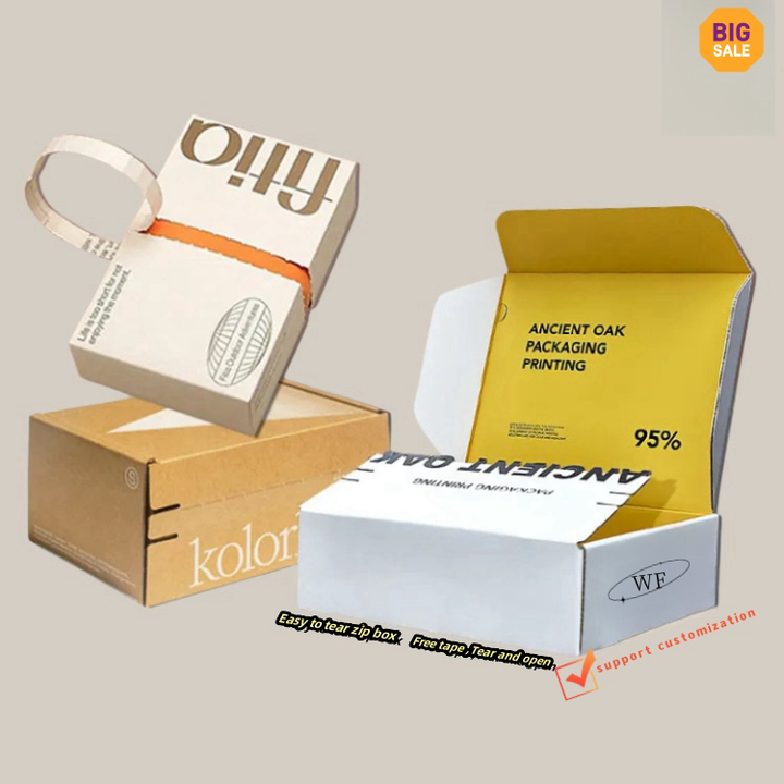 Factory Custom Corrugated Cardboard Paper Packaging Tear Strip Printed Self Sealing Mailer ...
