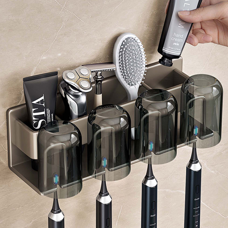 Eco-friendly Space Aluminum Storage Rack for Toothbrushes