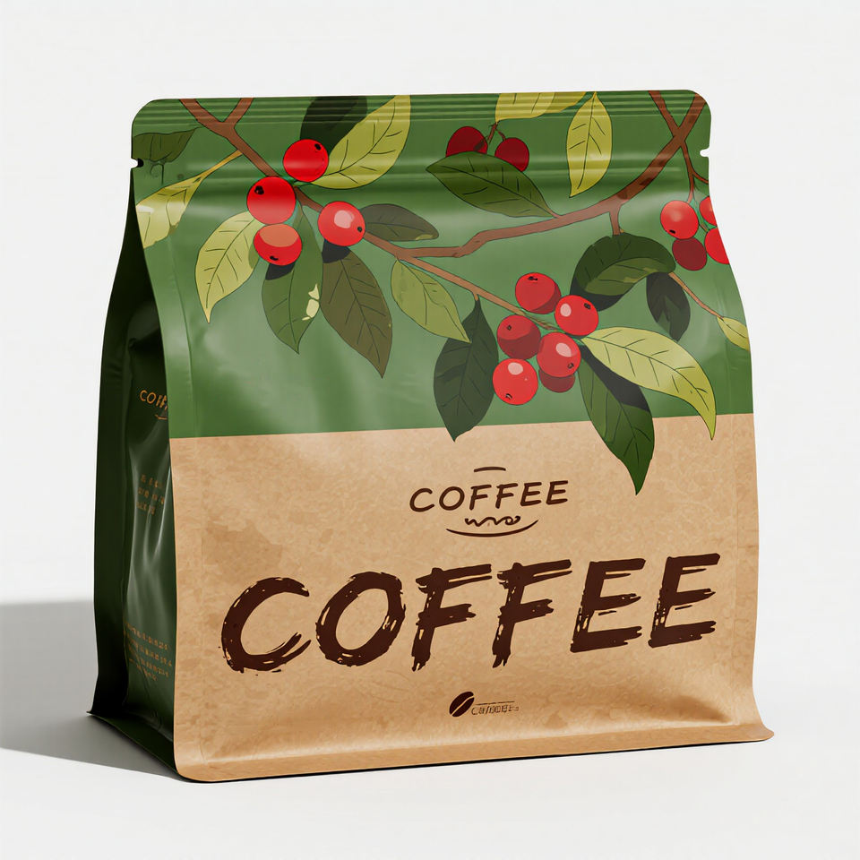 Custom Logo Flat Bottom Coffee Pouch 250g 500g 1kg Plastic Ziplock Bag ...