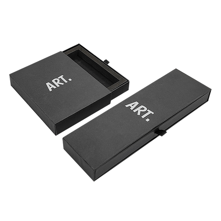 Black Matte Slide Out Paper Cardboard Watch Packaging Boxes Sliding ...