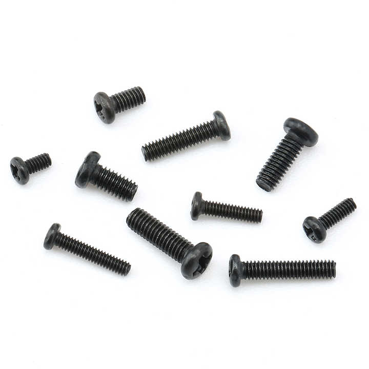 100pcs/bag Black Oxide Carbon Steel Phillips Pan Cross Round Head Machine Screws M1.2 M1.6 M2 M2 ...